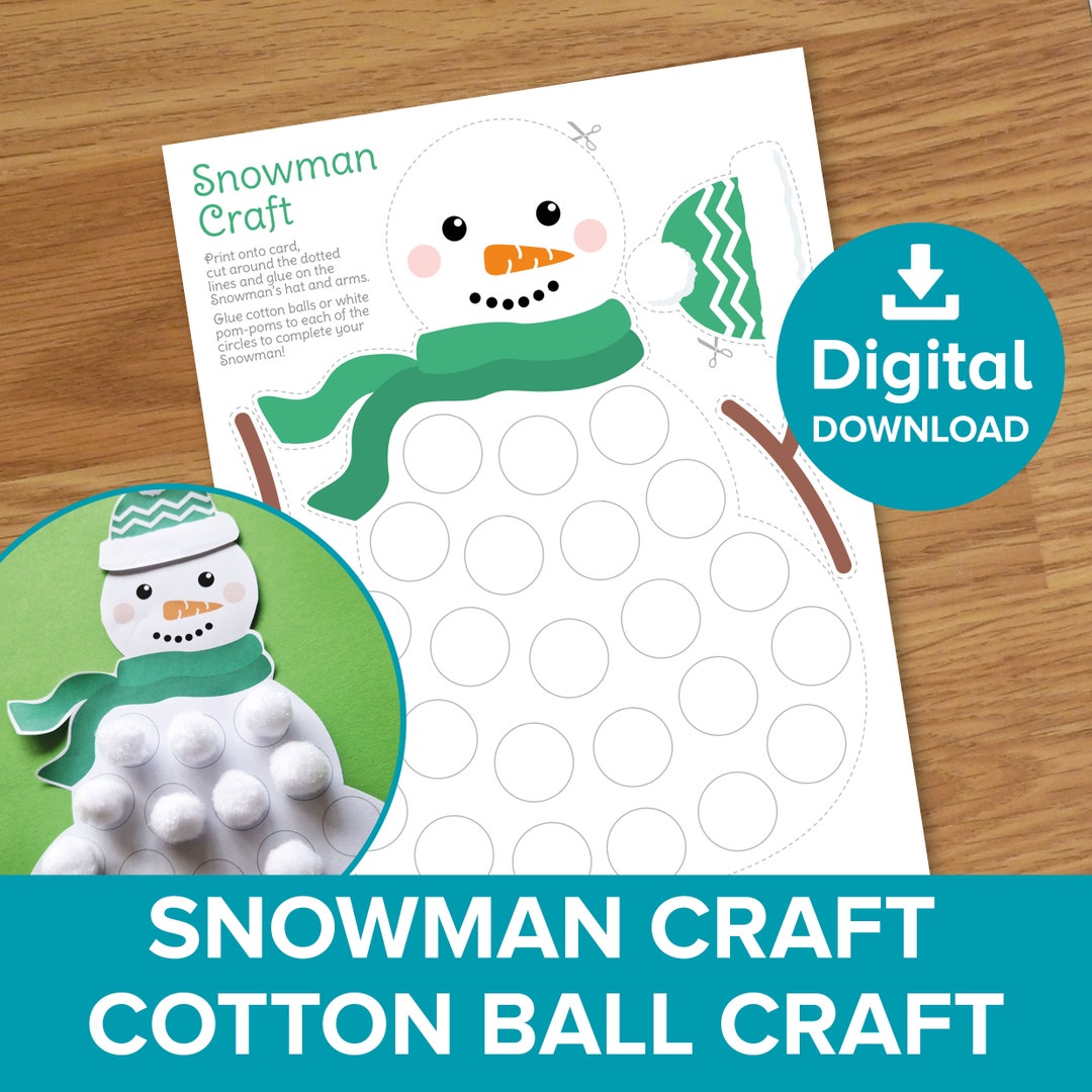 Snowman Christmas Countdown Advent Calendar, Children's Cotton Ball ...