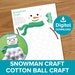 Snowman Christmas Countdown Advent Calendar, Children's Cotton Ball ...