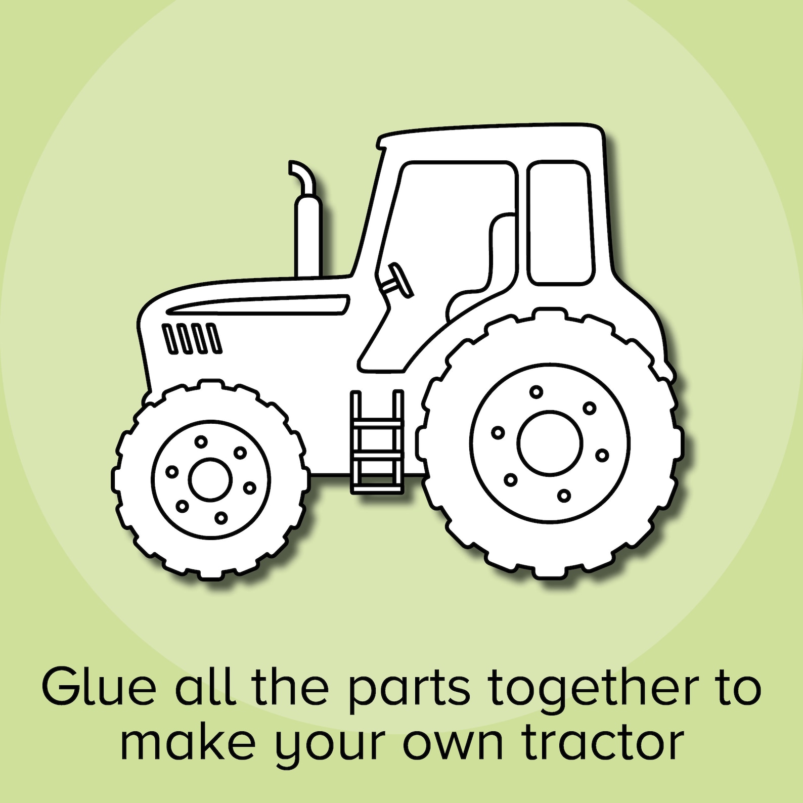 Tractor Cut & Paste Craft Printable, Spring Farmyard Vehicle Color and ...
