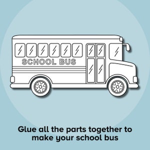Build a School Bus Cut & Paste Craft, Back to School Coloring Page ...