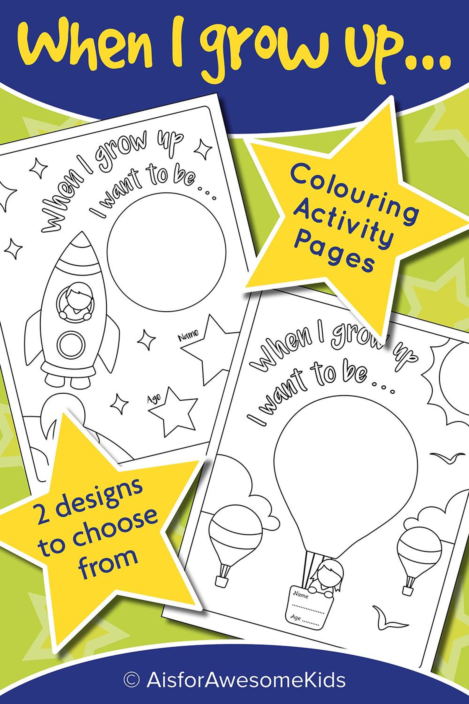 When I Grow up Worksheet, My Dream Job Drawing Prompt Poster, Childrens ...