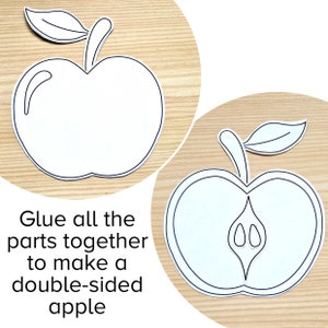 Build an Apple Cut & Paste Craft, Fall Fruit Coloring Page Printable ...
