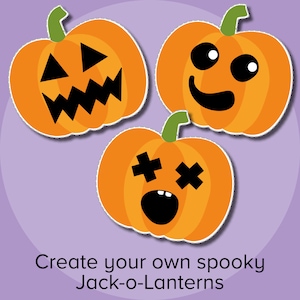 Jack-o-lantern Cut & Paste Craft, Pumpkin Face Drawing Prompt Activity ...