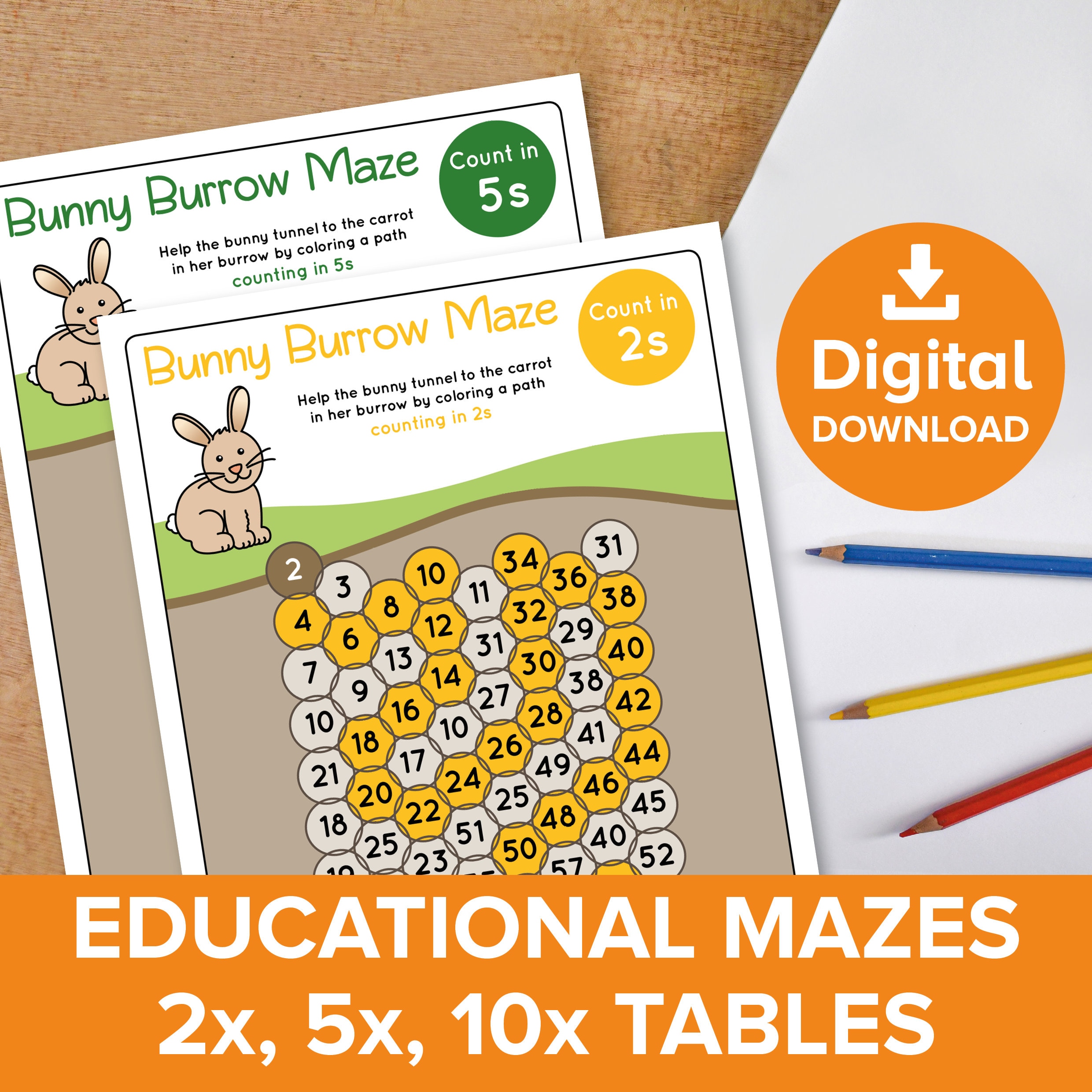 Spring Math Maze Times Table Worksheets, Children's Maths Challenge ...
