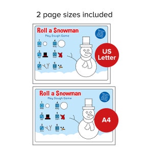 Roll a Snowman Play Dough Mat Game, Kids Christmas Playdoh Dice ...