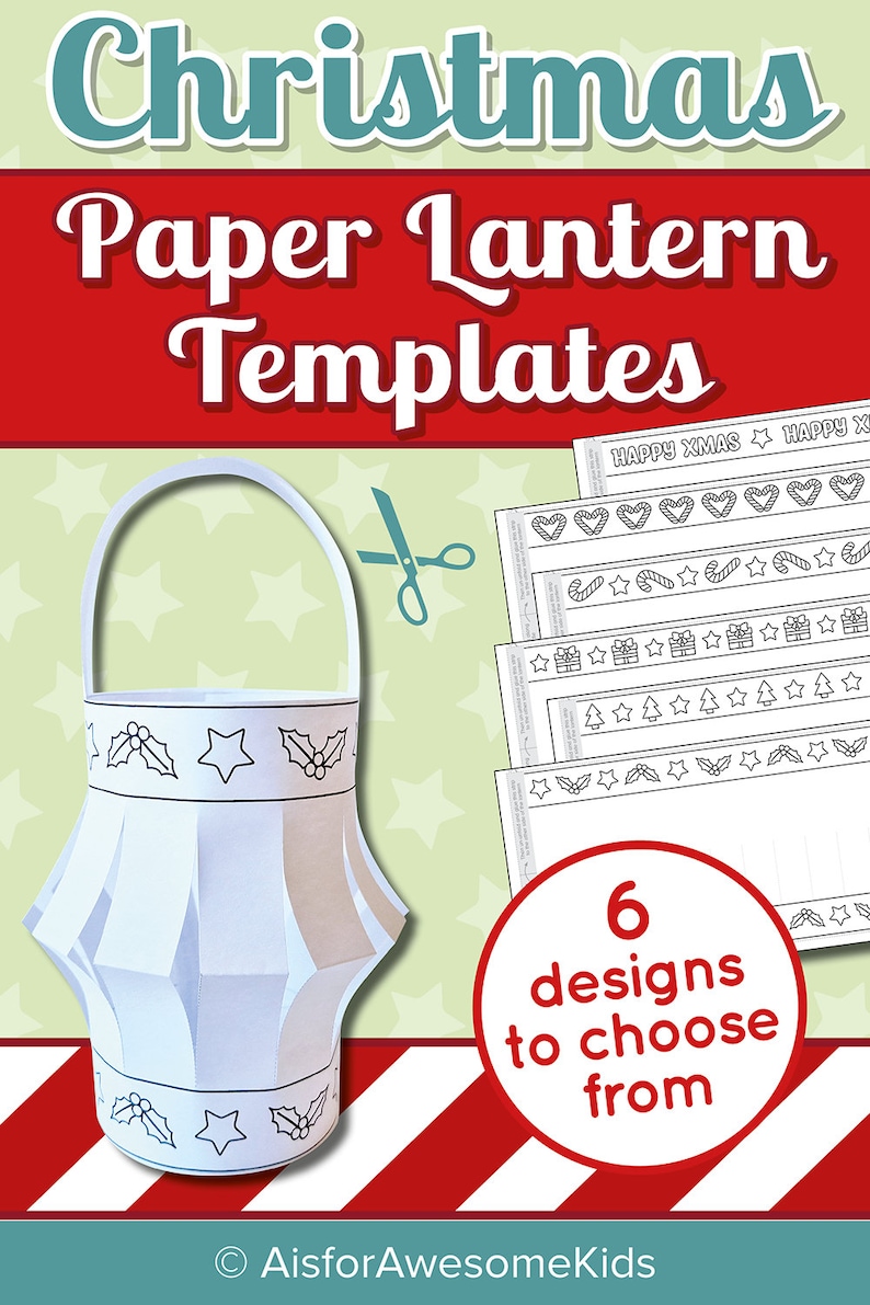Christmas Paper Lantern Craft, Holiday Decoration Lamp Kit, Xmas ...