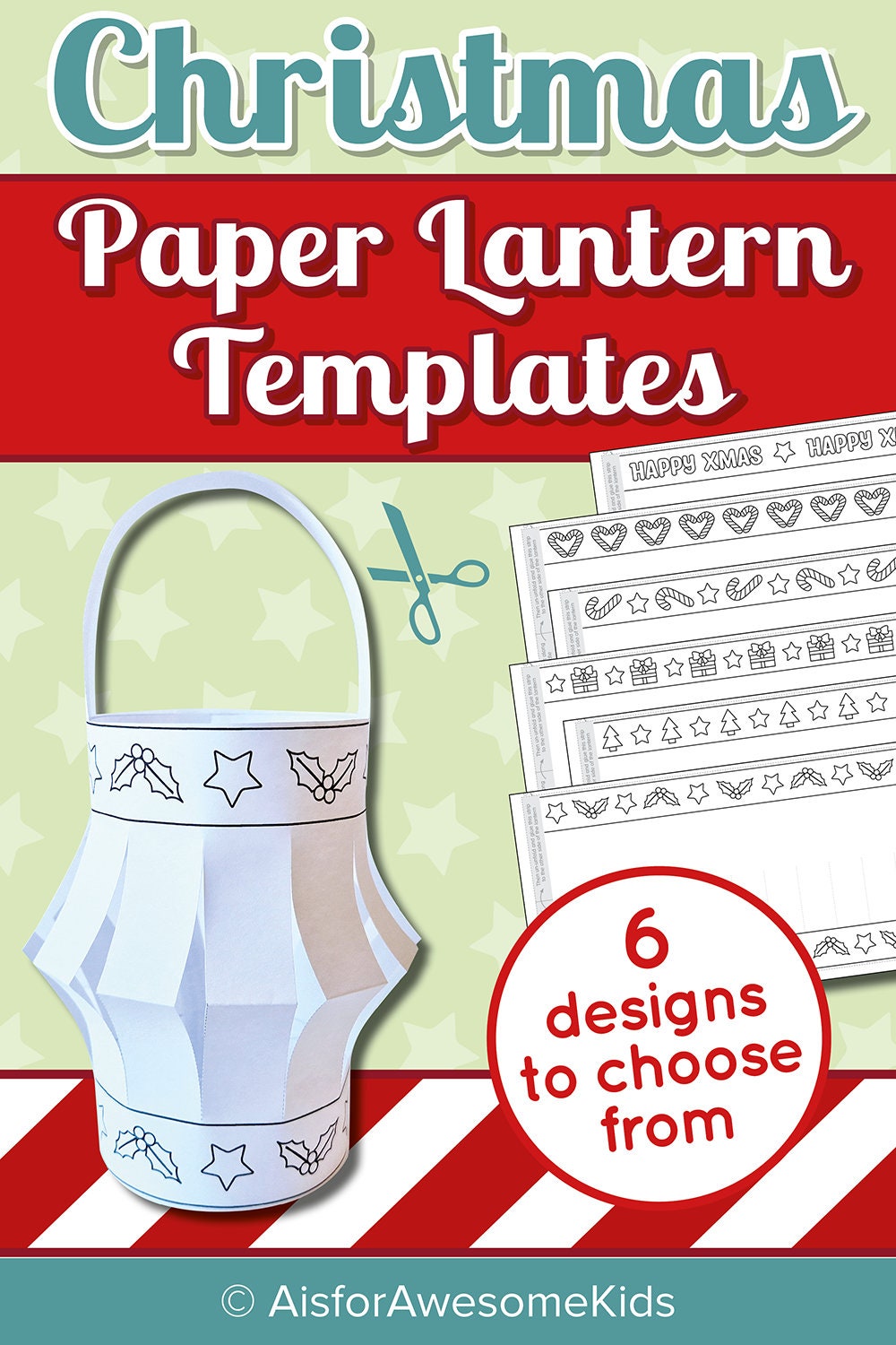 Christmas Paper Lantern Craft, Holiday Decoration Lamp Kit, Xmas ...