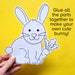 Bunny Cut & Paste Craft Printable, Build a Easter Rabbit Coloring ...
