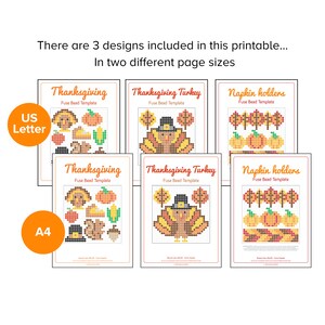 Thanksgiving Fuse Bead Craft Template Bundle, Fall Pumpkin Decor ...