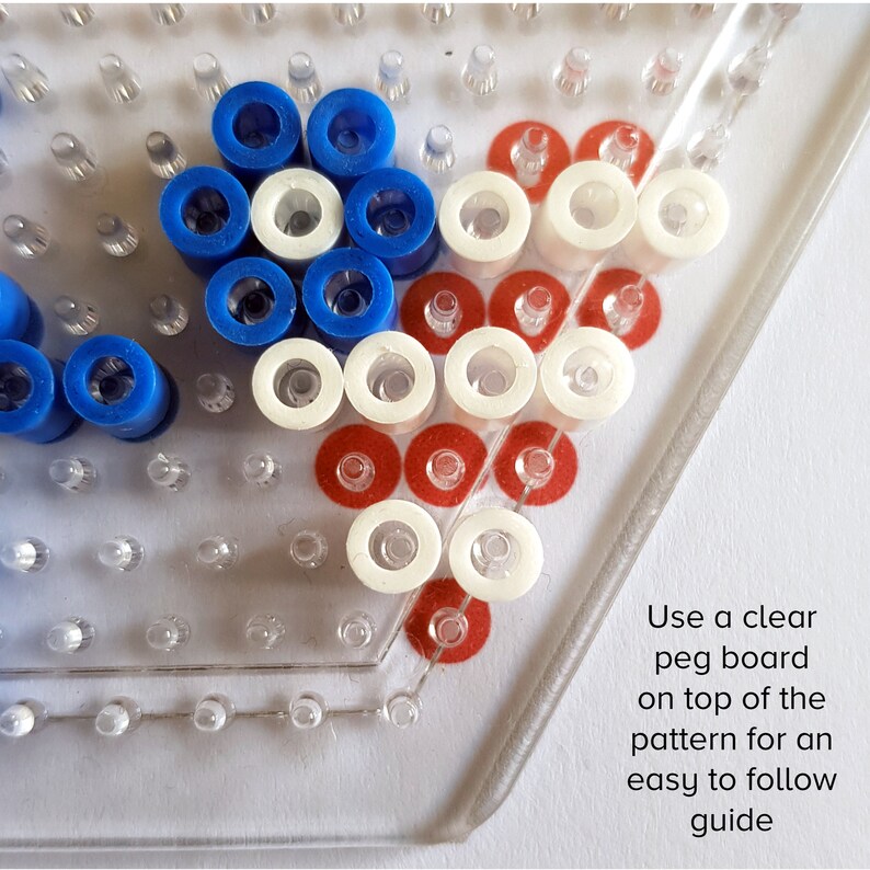 4th July Fuse Bead Template, Independence Day Hama Perler Pyssla Craft ...