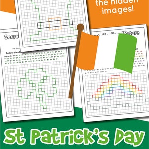 St Patrick's Day Coding Worksheets, Ireland Picture Reveal Irish Pixel ...