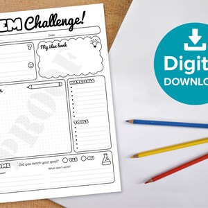 STEM Challenge Project Worksheet Planner, Children's Science Activity ...