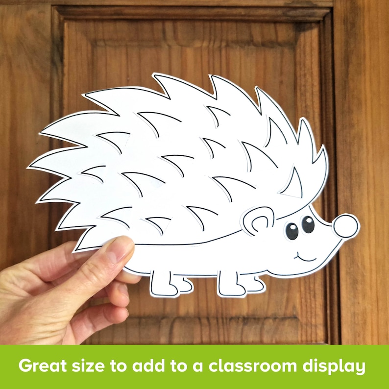 Build a Hedgehog Cut & Paste Craft, Autumn Animal Coloring Activity ...