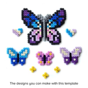 Butterflies Fuse Bead Template, Hama Perler Pyssla Magical Birthday ...