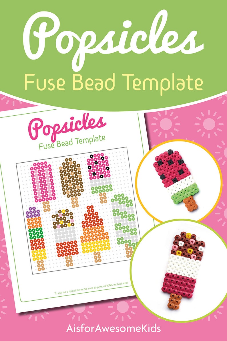 Popsicle Ice Lolly Fuse Bead Template Hama Perla Nabbi Melty | Etsy