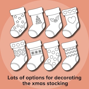 Build a Stocking Cut & Paste Craft, Christmas Eve Decoration Coloring ...