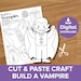 Build a Vampire Cut & Paste Craft, Halloween Paper Doll Model Coloring ...