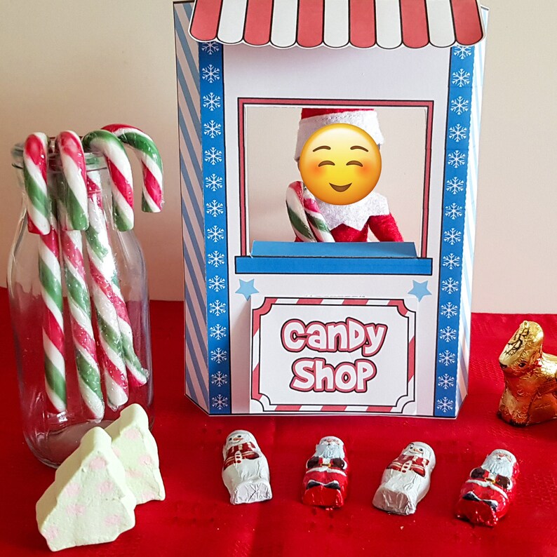 Elf Treat Stand Printable Shop Prop, Christmas Hot Cocoa Accessory Kit ...