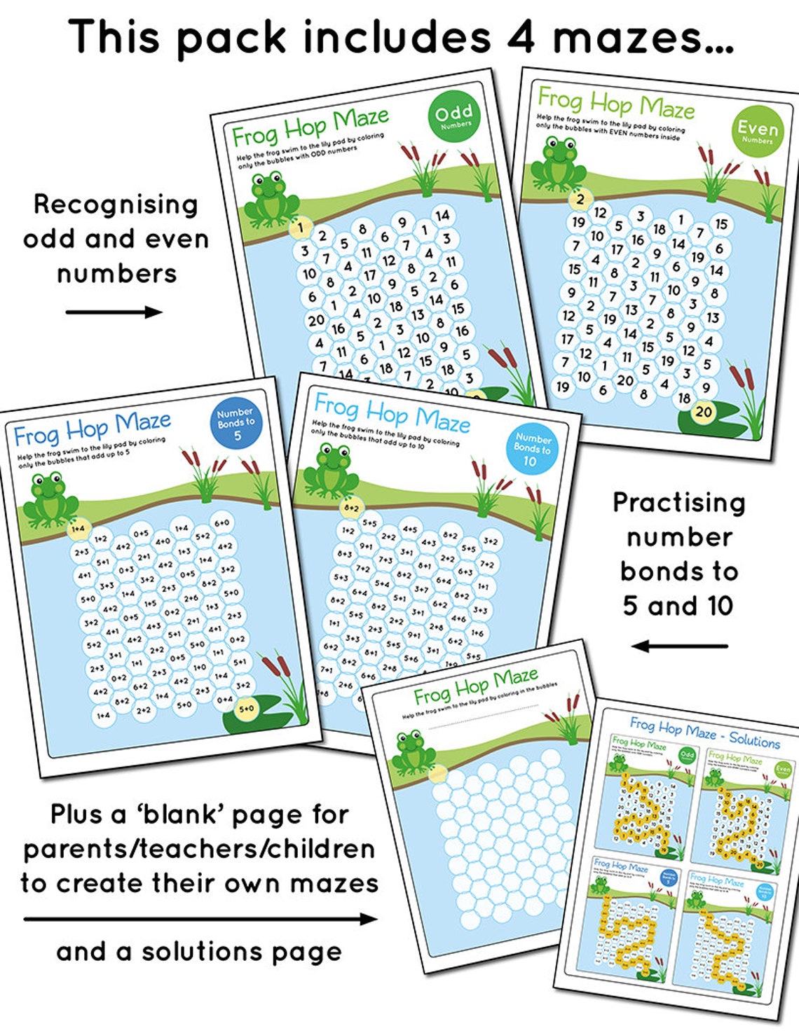 Educational Maze Challenge Worksheet Bundle, Childrens Maths Activity ...