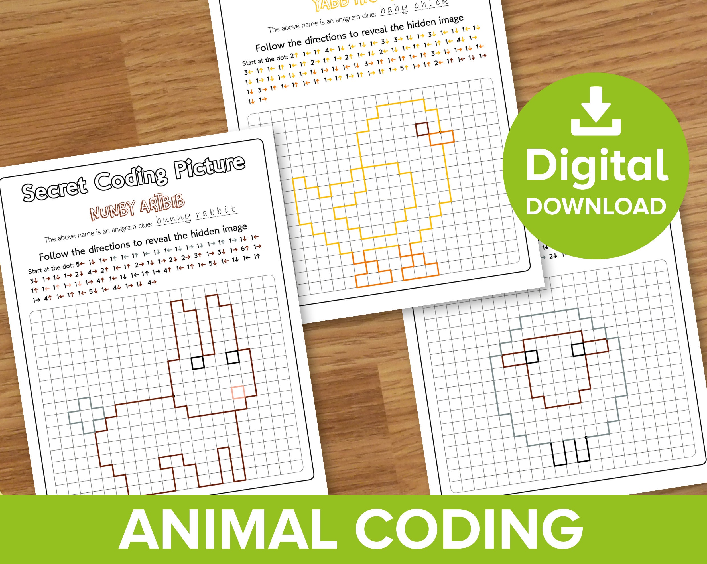 Toys Nature Coding Worksheets Summer Pixel Art Clover Flower Rainbow ...