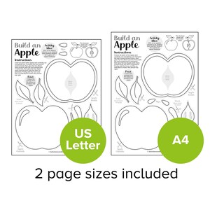 Build an Apple Cut & Paste Craft, Fall Fruit Coloring Page Printable ...