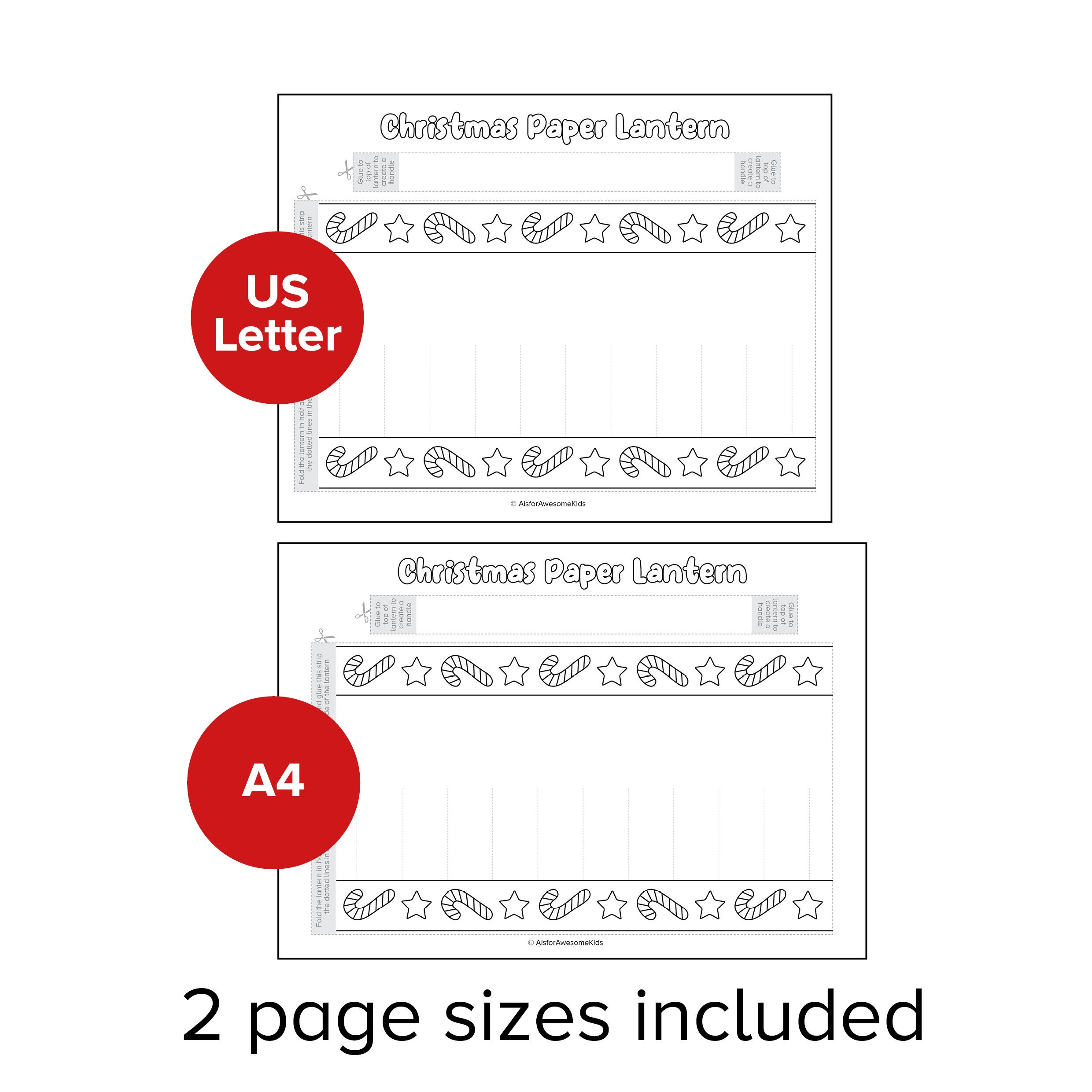 Christmas Paper Lantern Craft, Holiday Decoration Lamp Kit, Xmas ...