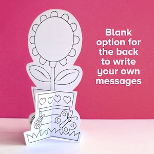 3D Flower Greetings Card Craft, Mother's Day Gift Printable, Valentine ...