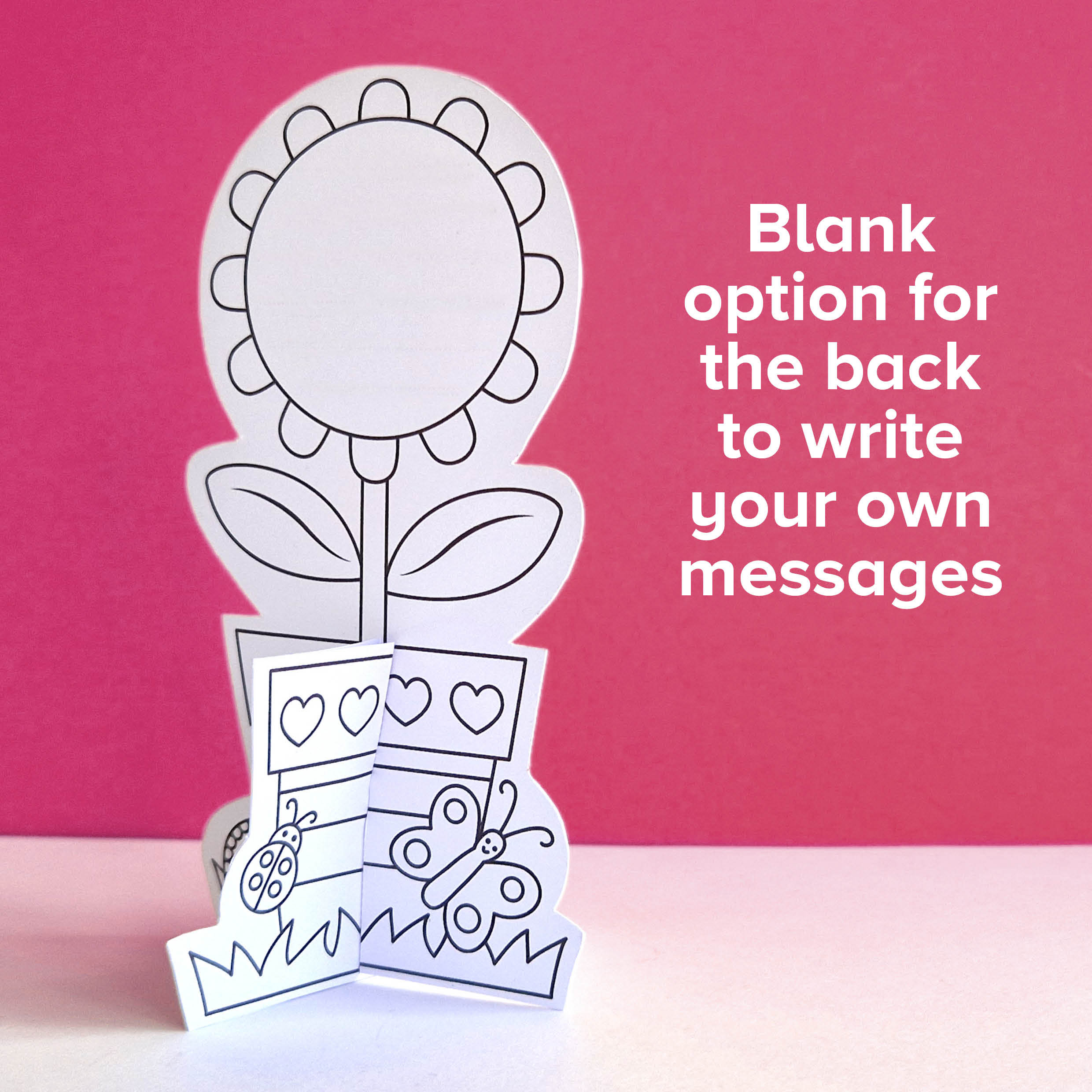 3D Flower Greetings Card Craft, Mother's Day Gift Printable, Valentine ...