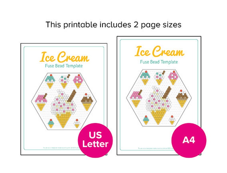 Ice Cream Fuse Bead Template, Hama Perler Nabbi Beads Ideas, Kids ...