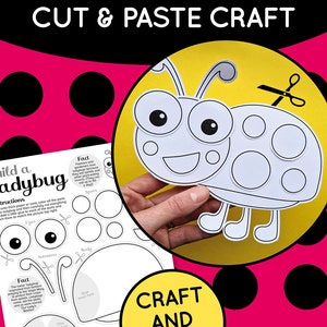Ladybug Cut & Paste Craft Printable, Spring Bug Color and Build Kit ...