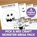Make a Monster Mega Pack, Alien Pick & Mix Craft Printable, Halloween ...