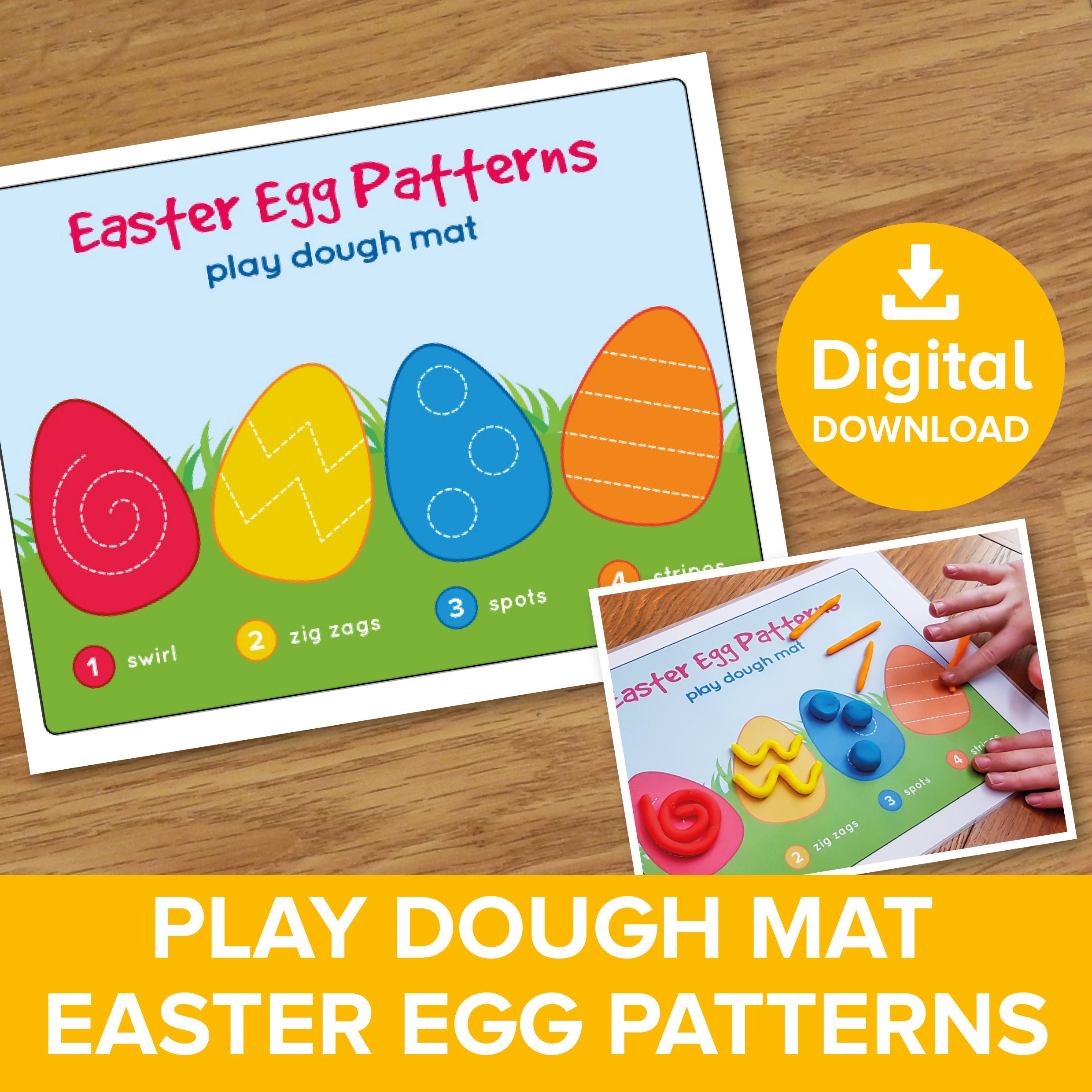 Easter Egg Patterns Play Dough Mat, Toddler Pattern Making Craft ...