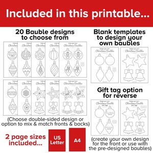 Christmas Bauble Coloring Crafts, Gift Tag Cut & Paste Printable ...