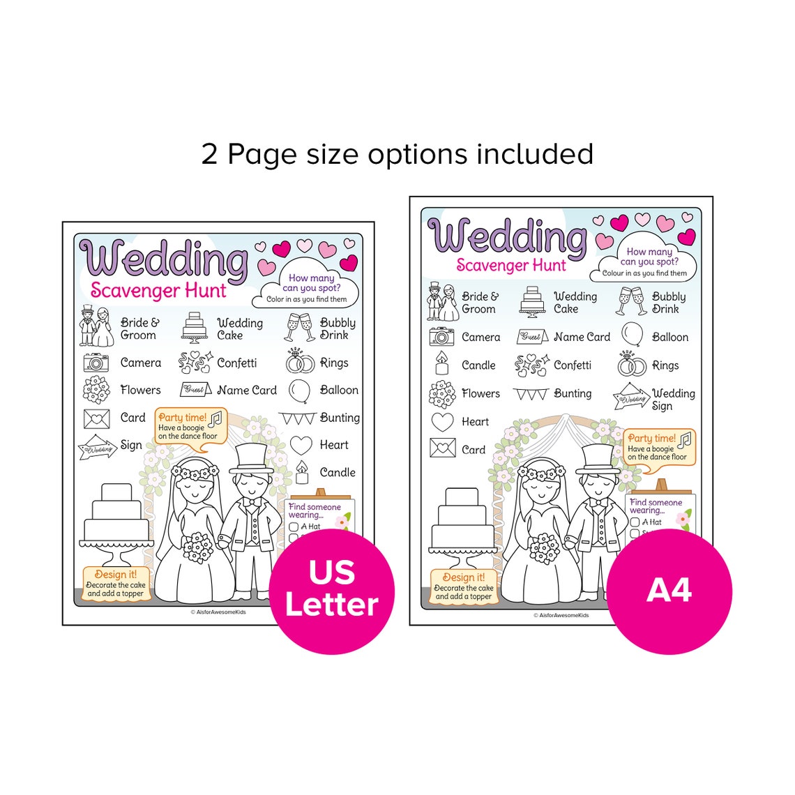 Wedding Scavenger Hunt, Marriage Treasure Hunt, Kids Bride & Groom ...