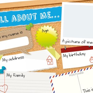 All About Me Worksheet Poster, Childrens Personal Fact Sheet, Kids Fill ...