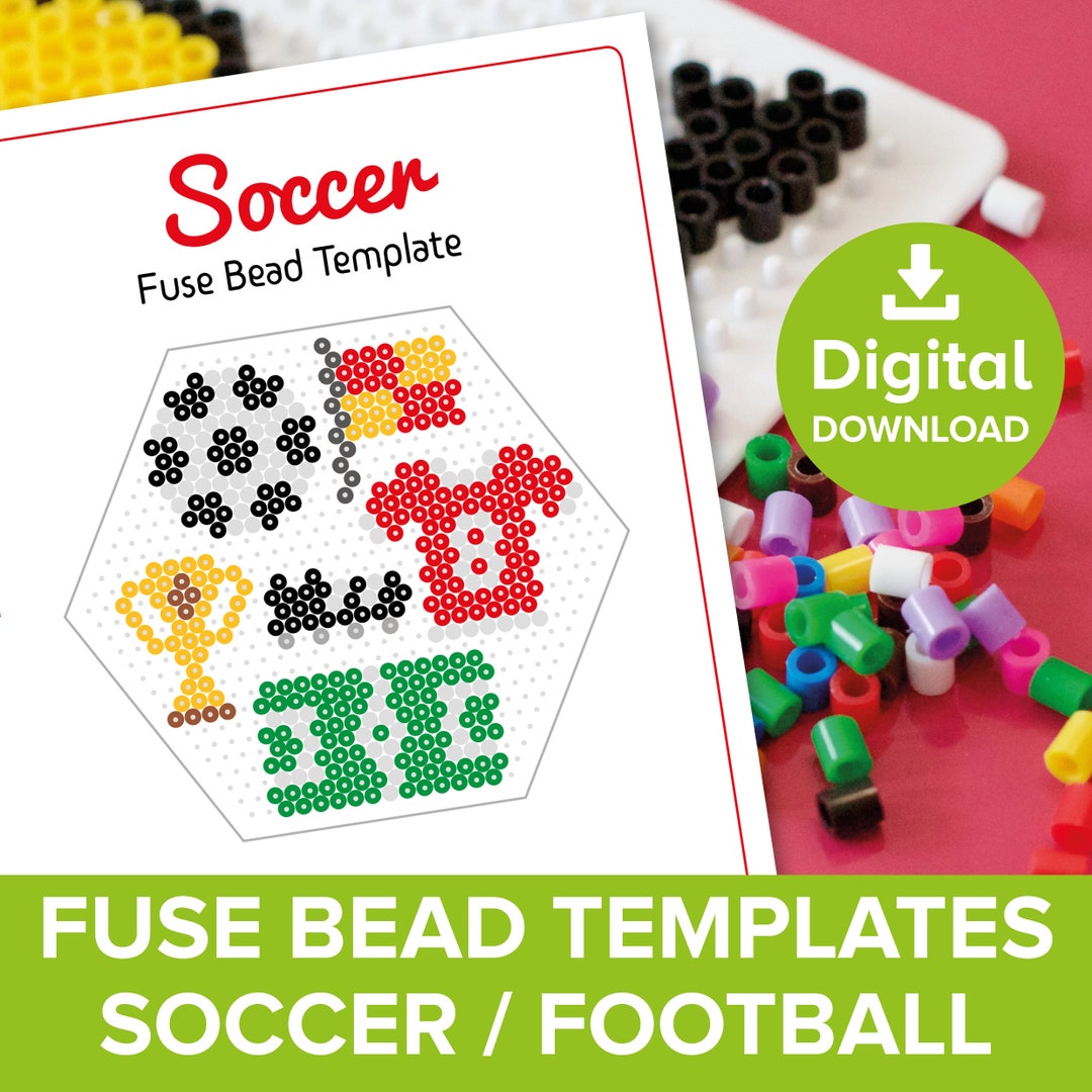 Soccer Football Fuse Bead Template, World Cup Ball Game Sport Pattern ...