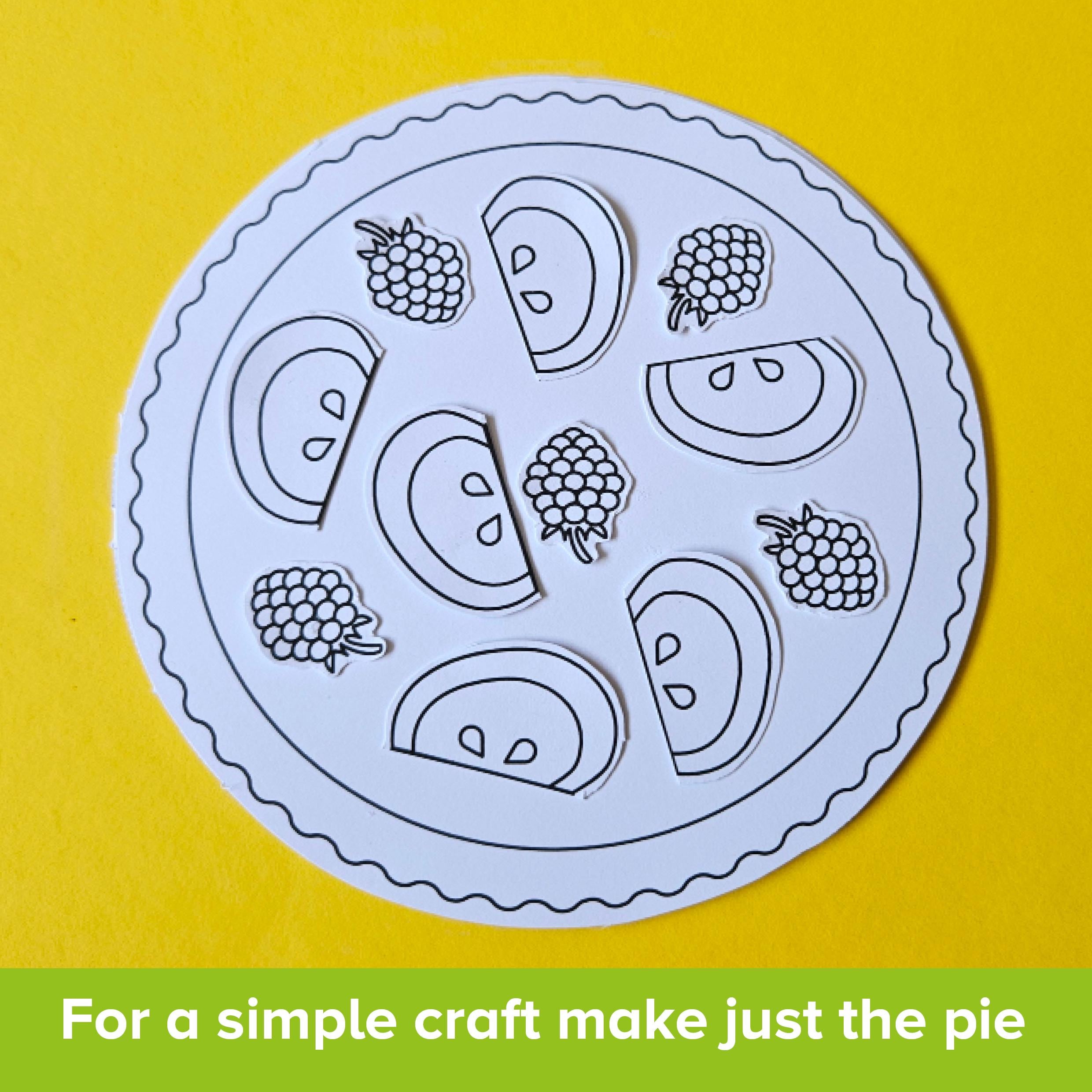 Build an Apple Pie Cut & Paste Craft, Fall Dessert Coloring Page ...