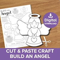 Angel Visits Mary Cut & Paste Sticker Scene Craft | Nativity Bible ...