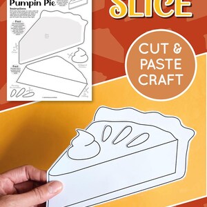 Build a Pumpkin Pie Slice Cut & Paste Craft, Thanksgiving Pudding Model ...