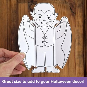 Build a Vampire Cut & Paste Craft, Halloween Paper Doll Model Coloring ...