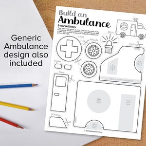 Build an Ambulance Cut & Paste Craft, Emergency Services Rescue Vehicle ...