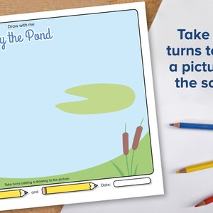 Summer Drawing Prompt Scenes, Kids Doodle Worksheet, Children's Draw ...