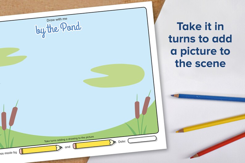 Summer Drawing Prompt Scenes, Kids Doodle Worksheet, Children's Draw ...