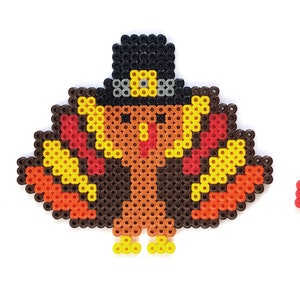 Thanksgiving Fuse Bead Template, Hama Perler Pyssla Beads Turkey Craft ...