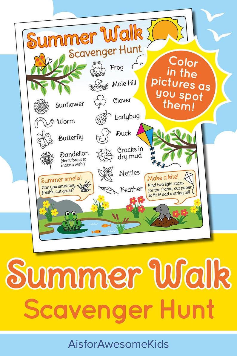 All Seasons Nature Walk Scavenger Hunts, Kids Spot & Color Treasure ...