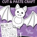 Build a Bat Cut & Paste Craft, Halloween Creature Coloring Kit, Night ...