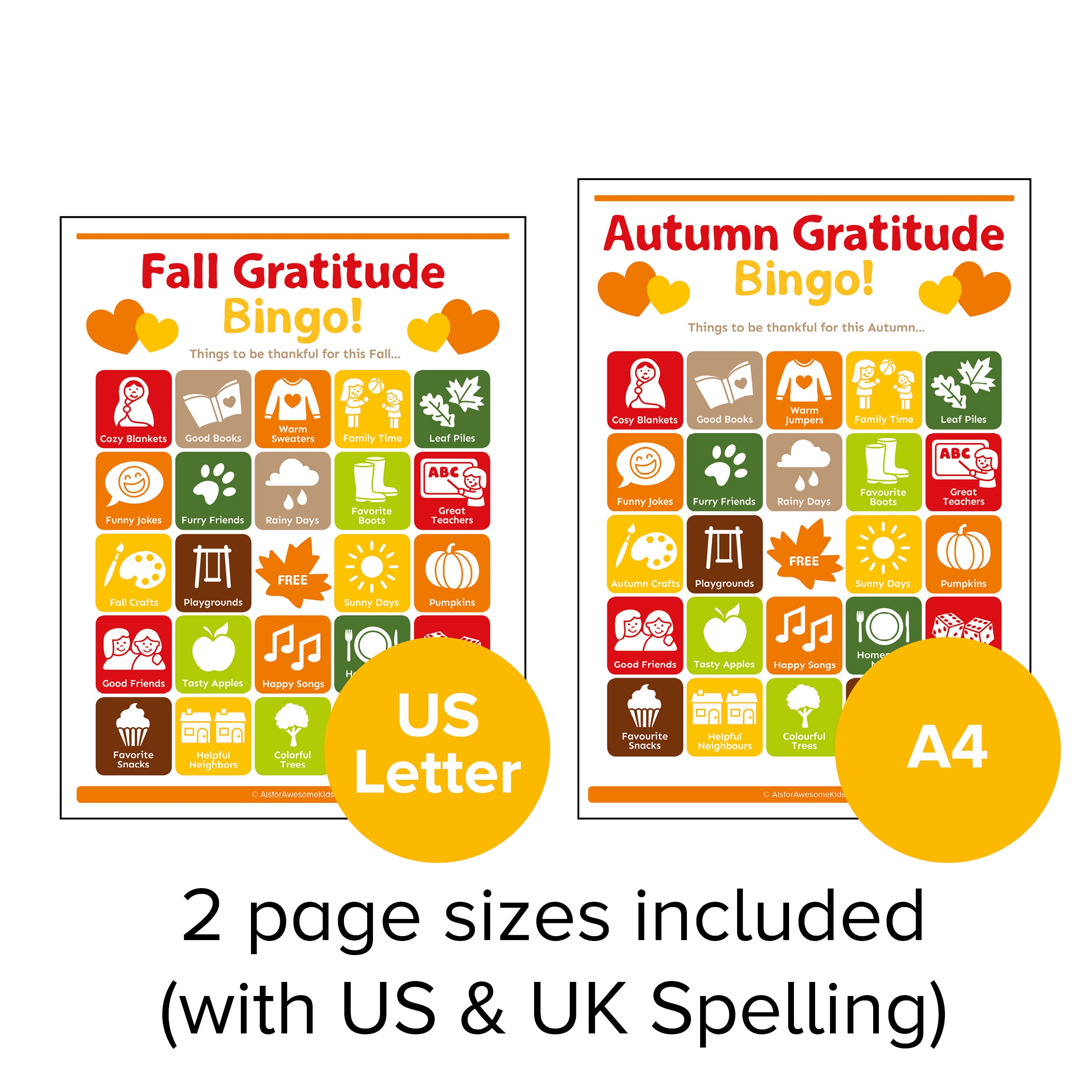 Fall Gratitude Bingo Game Printable, Autumn Mindfulness Group Games ...
