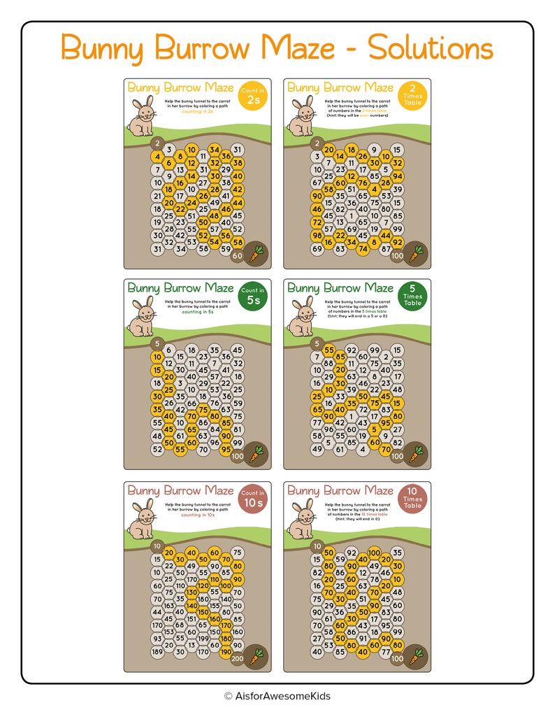 Spring Math Maze Times Table Worksheets, Children's Maths Challenge ...