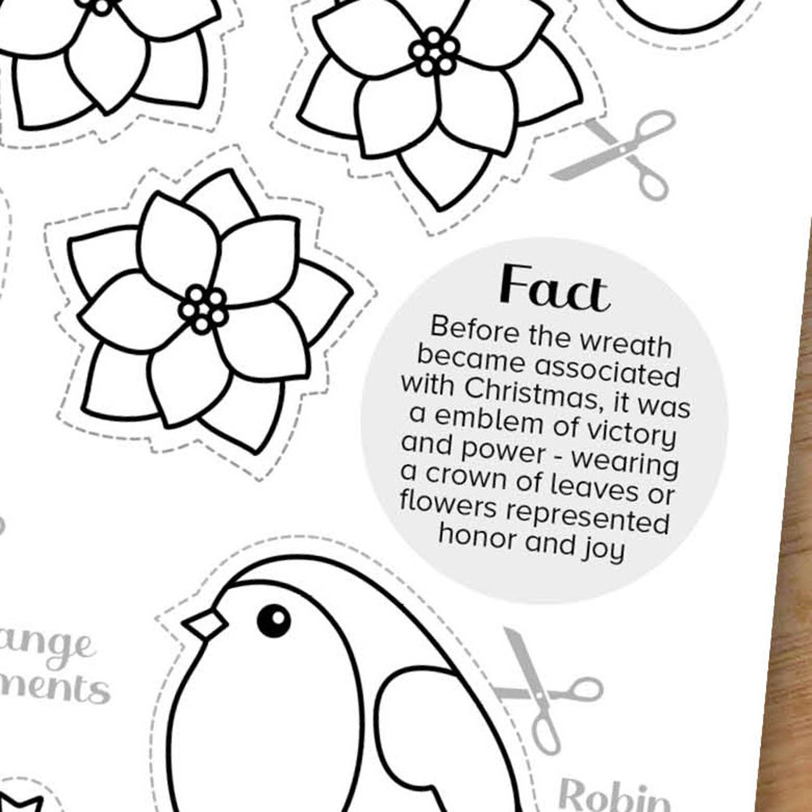 Christmas Wreath Cut & Paste Craft, DIY Xmas Decoration Color and Build ...
