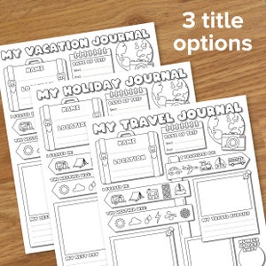 Travel Journal for Kids, Summer Vacation Diary Log, Family Holiday ...